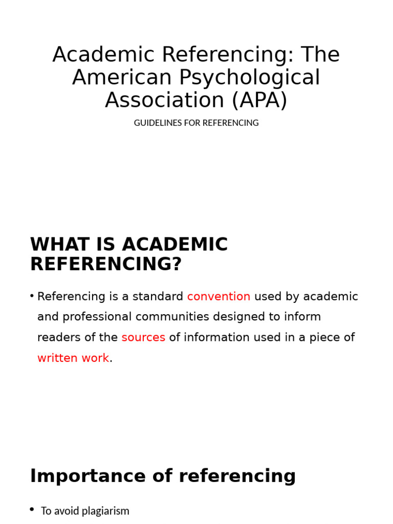 Academic Referencing - APA | PDF | Bracket | Citation