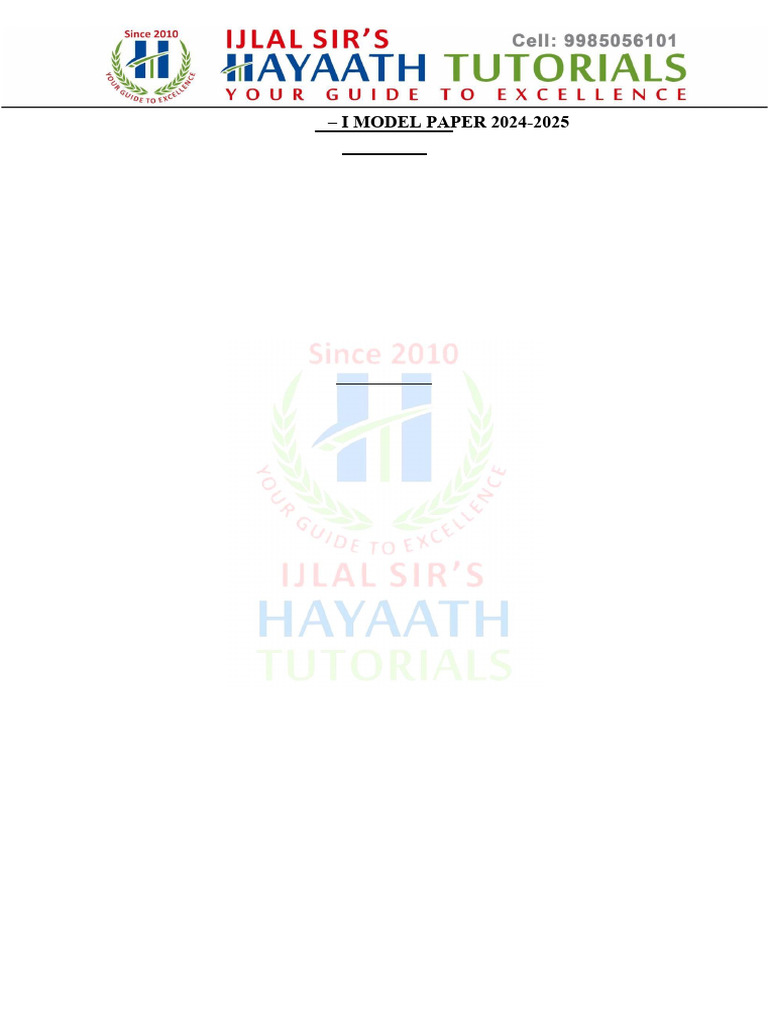 Eco Model Question Paper 2024 | PDF | Economics | Demand