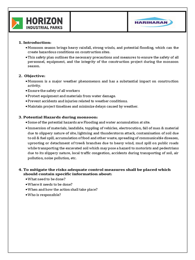 project Monsoon plan | PDF | Flood | Road