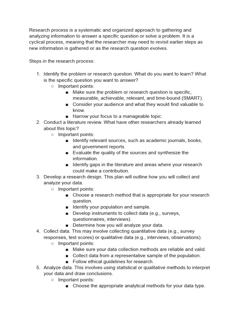 Define Research Process - Explain All The Steps in Research Process ...