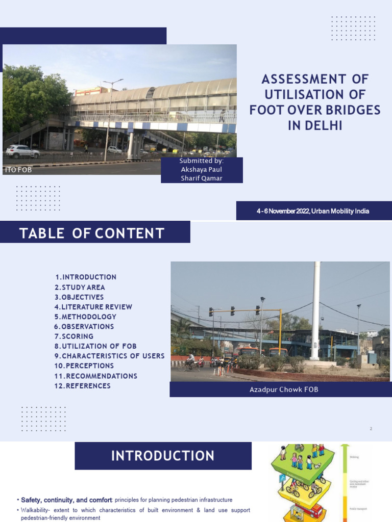 Delhi Foot Over Bridge Utilization Study | PDF | Transport | Pedestrian
