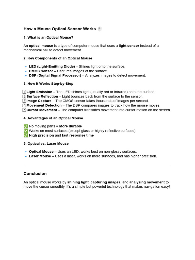 How Optical Mouse Sensors Work | PDF