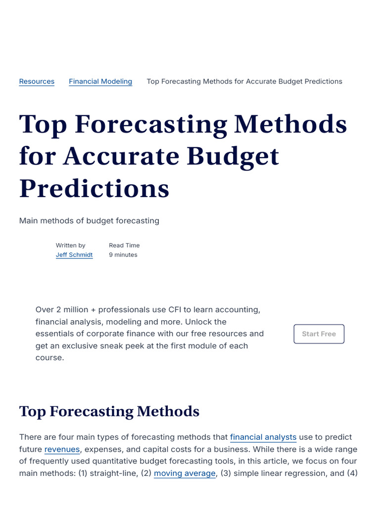 Forecasting Methods - Top Techniques For Budget Predictions - CFI | PDF | Regression Analysis ...