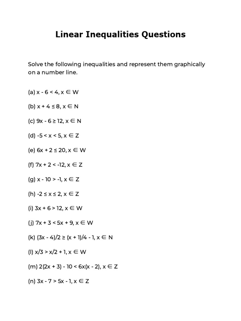 Linear in-Equations Paper 2 | PDF