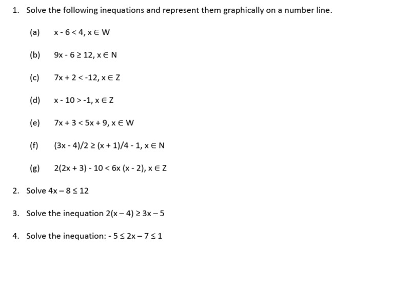 Linear In-Equations Paper 1 | PDF