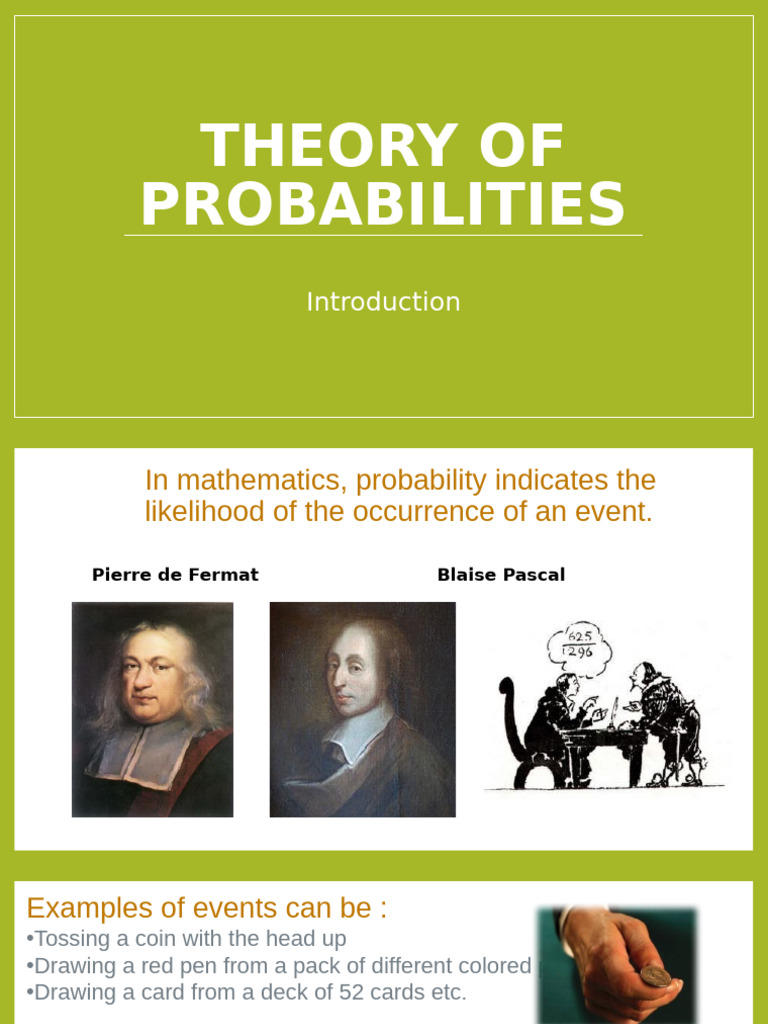 Theory of Probabilities - Lecture1 | PDF | Probability | Measure Theory