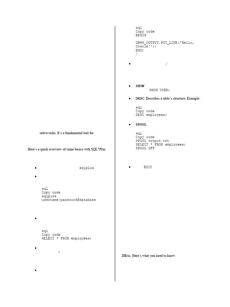 Leaning Oracle Database | PDF | Sql | Computer Data