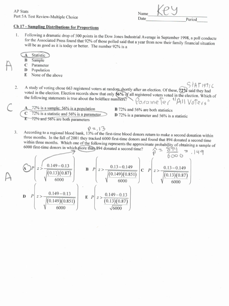 Part 5A Test Review MC KEY | PDF
