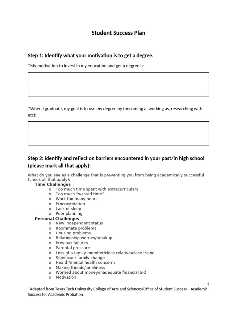 GPS Student Success Plan | PDF | Motivation | Motivational