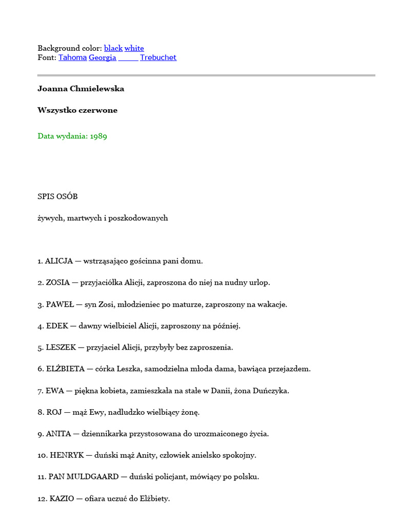 Joanna Chmielewska - Wszystko Czerwone | PDF