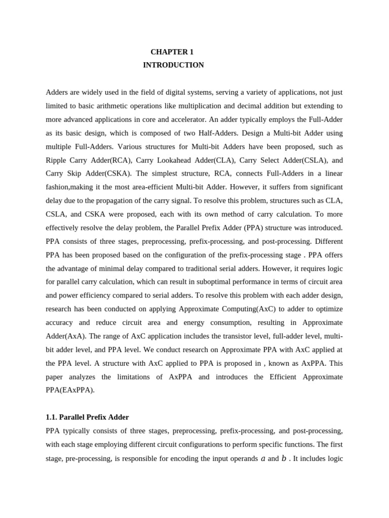 Efficient Approximate Parallel Prefix Adder Design (1) | PDF | Standard Score | Computer Engineering