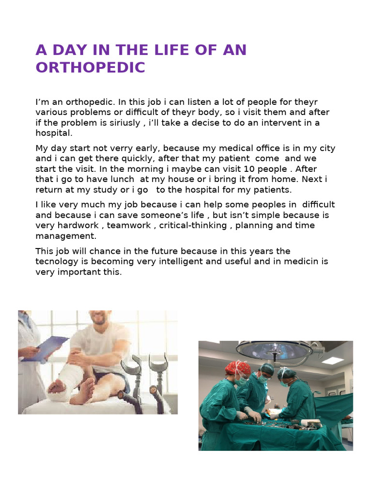 A Day in The Life of An Orthopedic | PDF