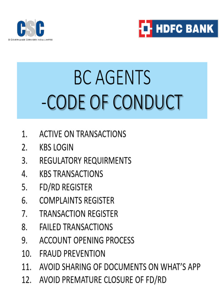 BC Agents Code of Conduct Guide | PDF