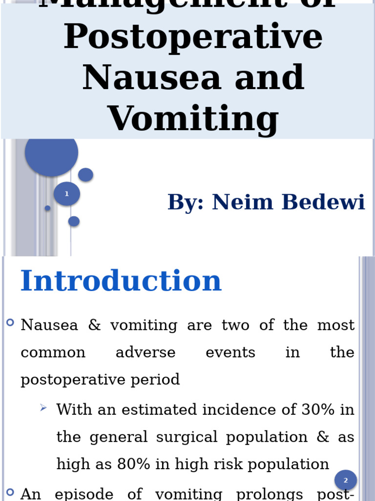 Postoperative Nausea Management Guide | PDF | Medical Specialties ...