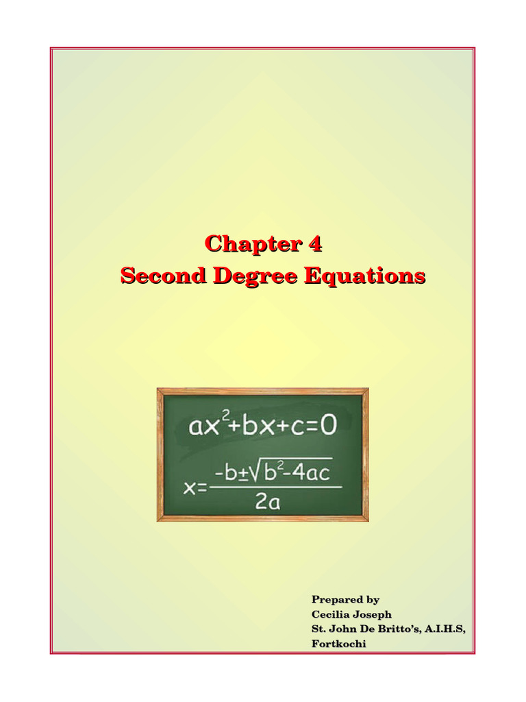 Solving Second Degree Equations | PDF | Area | Length