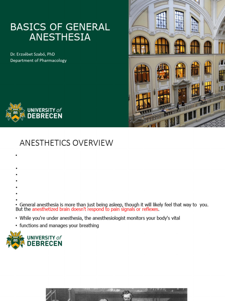Week 3 TOK - General Anesthesia - 2023 - SZE | PDF | Anesthesia | Acetylcholine