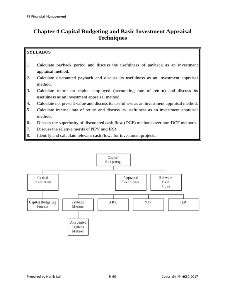 Chapter4 CapitalBudgeting | PDF | Net Present Value | Capital Budgeting