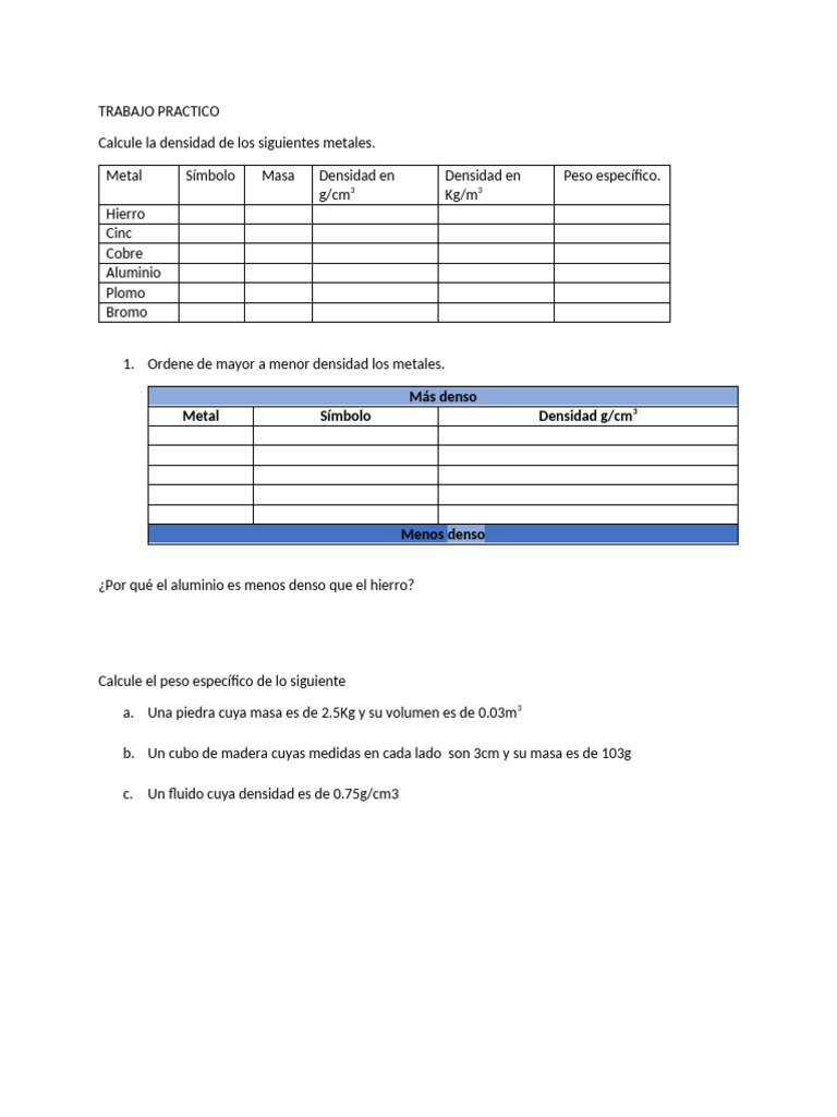 Densidad Trabajo en Equipo | PDF