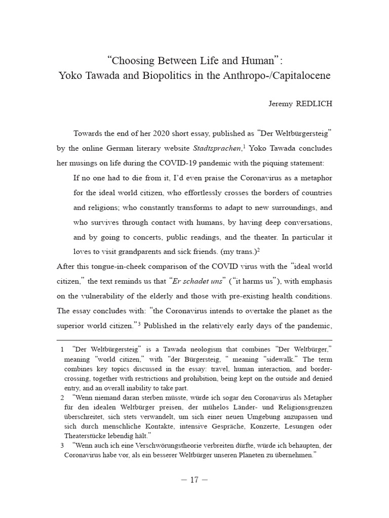 Choosing Between Life and Human | PDF