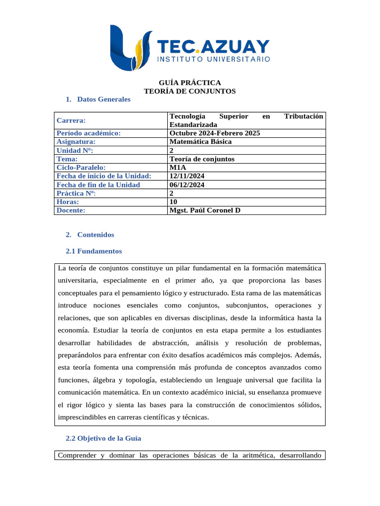 Guía 2 Matemática 2024-2025 | PDF | Matemáticas | Maestros