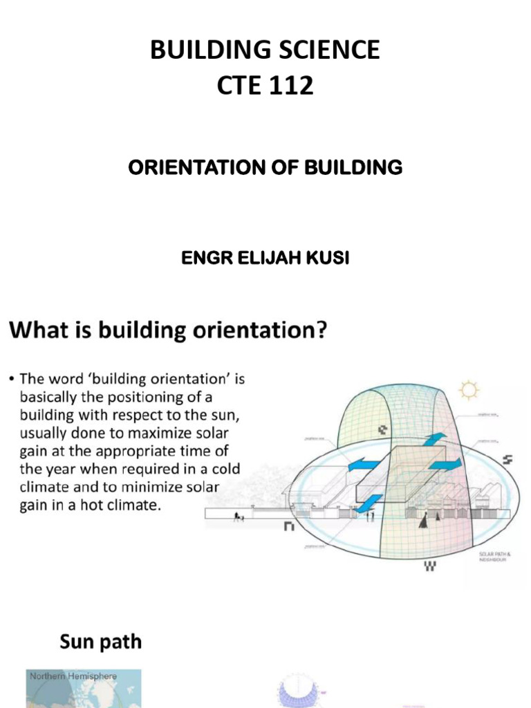 Building Science: Orientation of Buildings | PDF