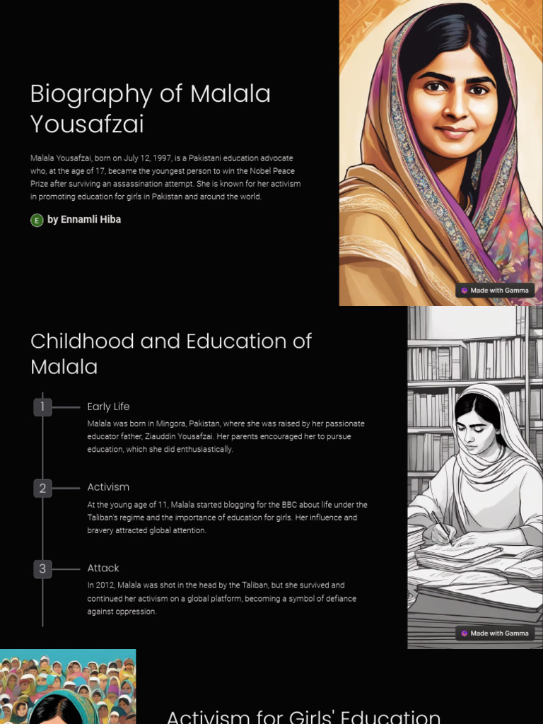 Biography of Malala Yousafzai Copie | PDF | Malala Yousafzai