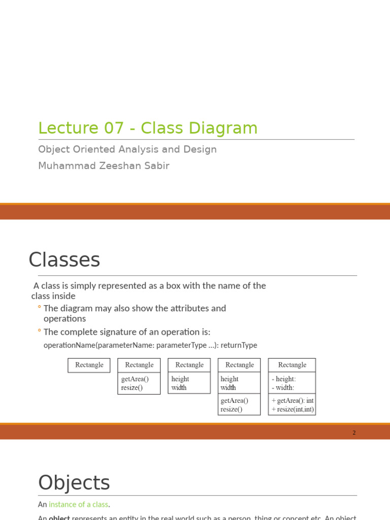 Lecture 07 Class Diagrams Pdf Class Computer Programming Method