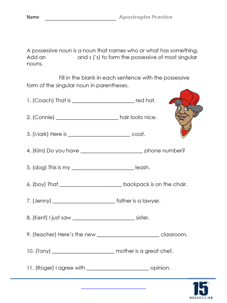 A Worksheet On Apostrophe Practice From | PDF