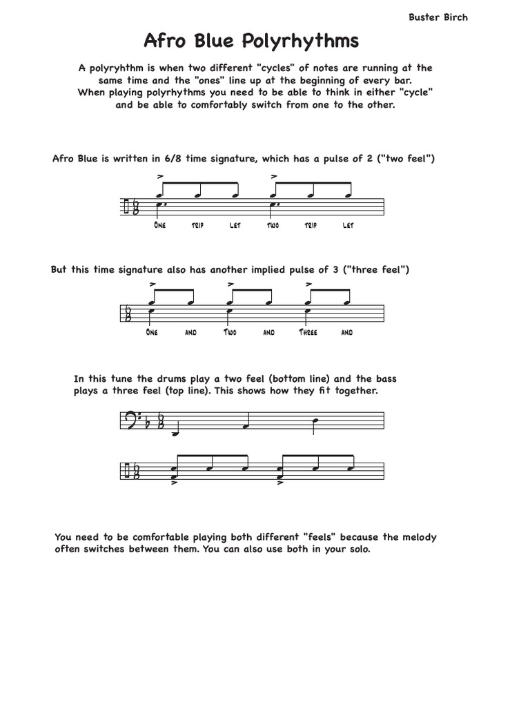 Afro Blue Polyrhythms | PDF