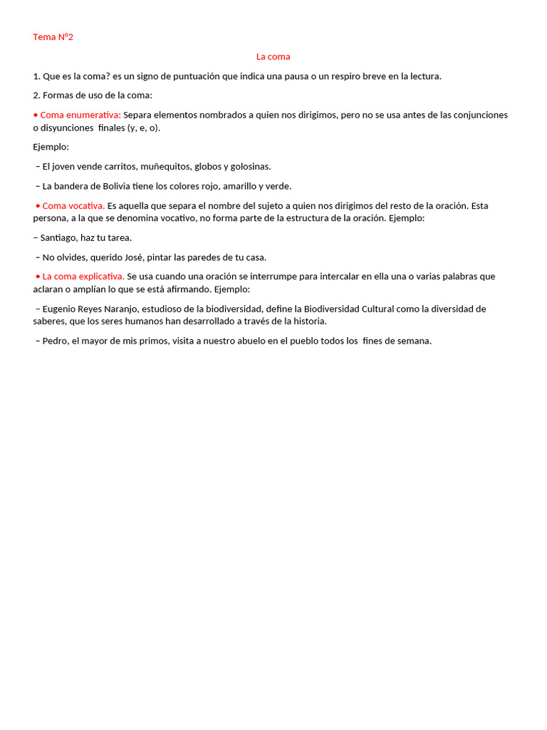 Uso correcto de la coma en español | PDF