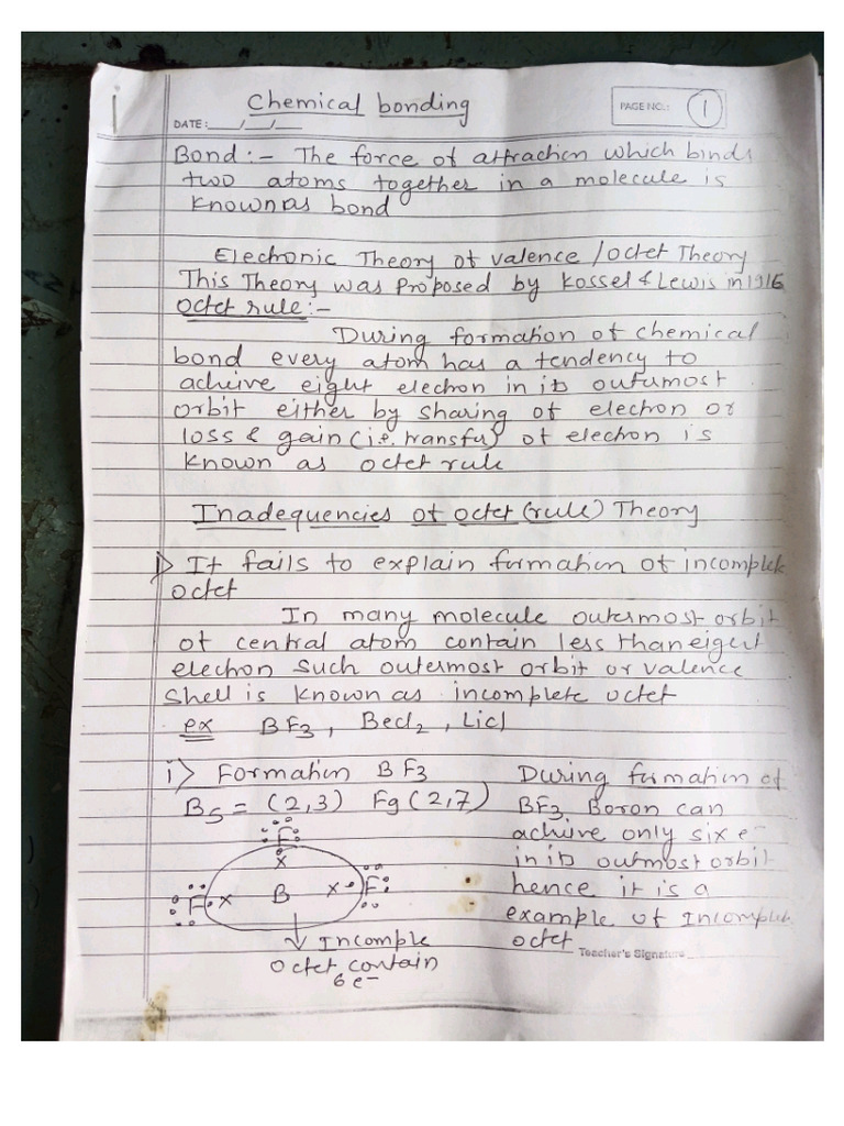 Chemical Bonding Notes | PDF