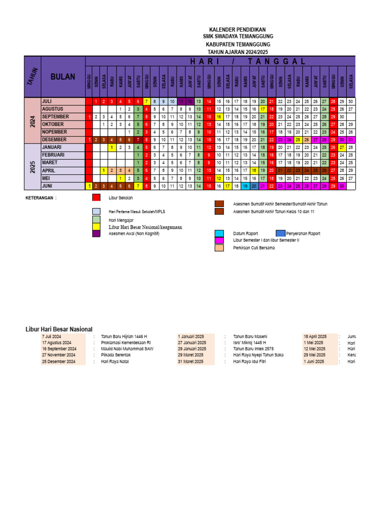 Contoh Kalender Pendidikan | PDF