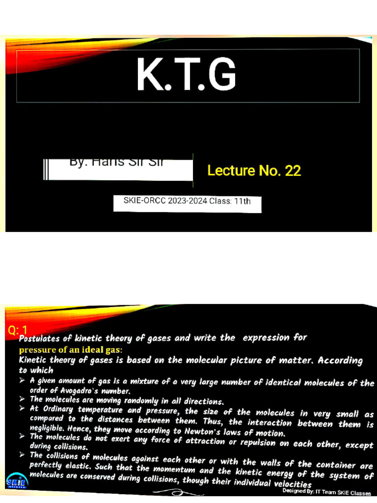 Thermodynamics and KTG | PDF