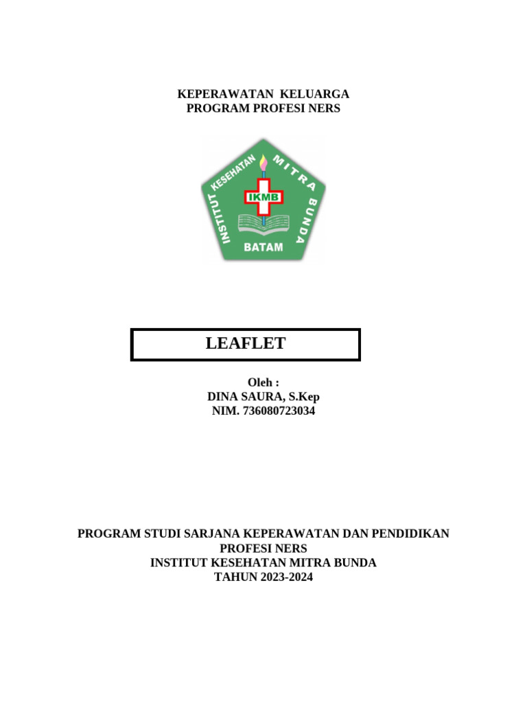 Leaflet Kep.keluarga Dina Saura, s.kep | PDF