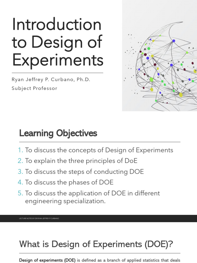 Introduction To Design of Experiments - Lec 1 | PDF | Experiment | Design Of Experiments