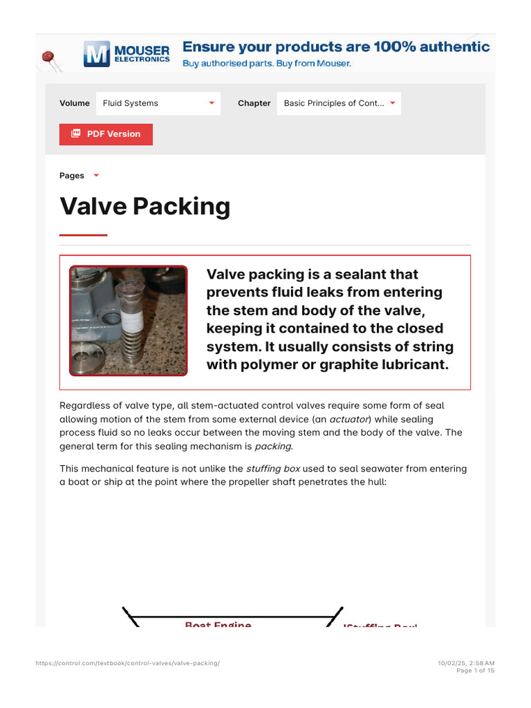 Control Valve Packing Overview | PDF | Valve | Gas Technologies