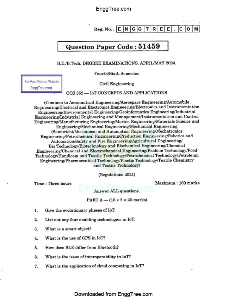 OCS352 IoT Concepts and Applications | PDF