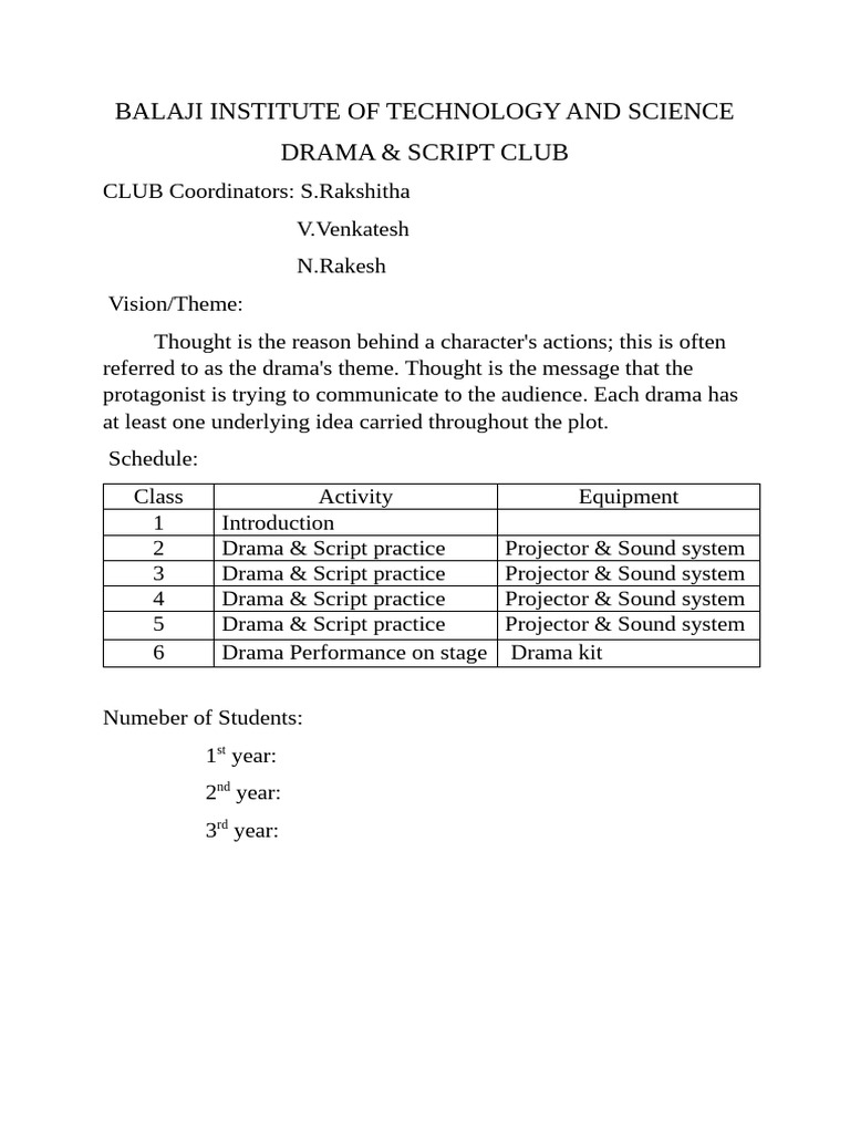 Venky Drama & Script Club | PDF