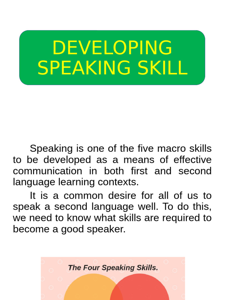 Mastering Speaking Skills for Success | PDF | Public Speaking ...