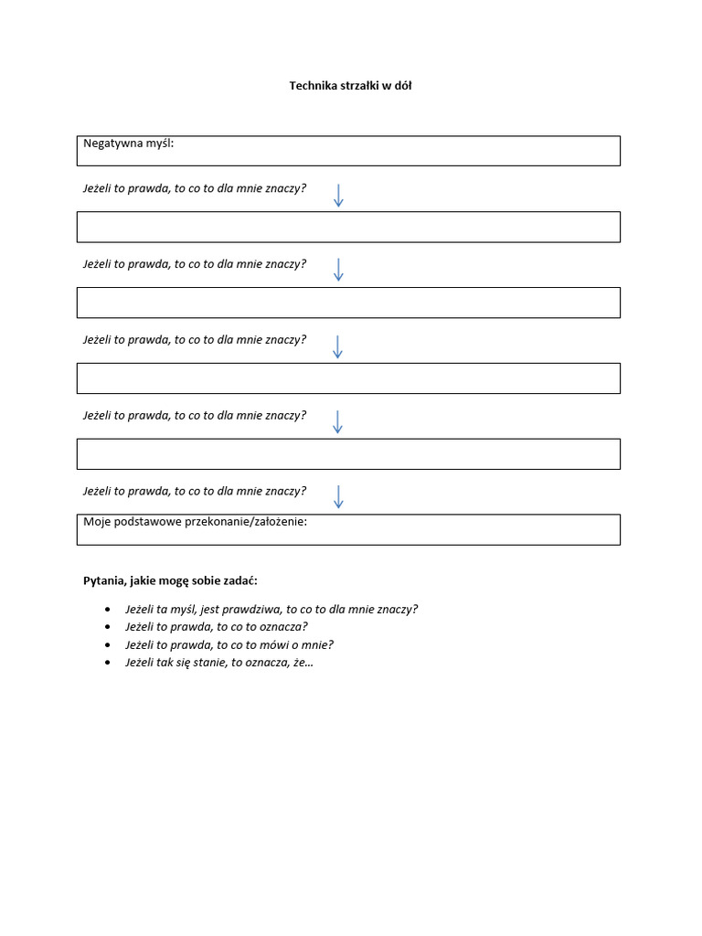 Technika Strzalki w Dol | PDF