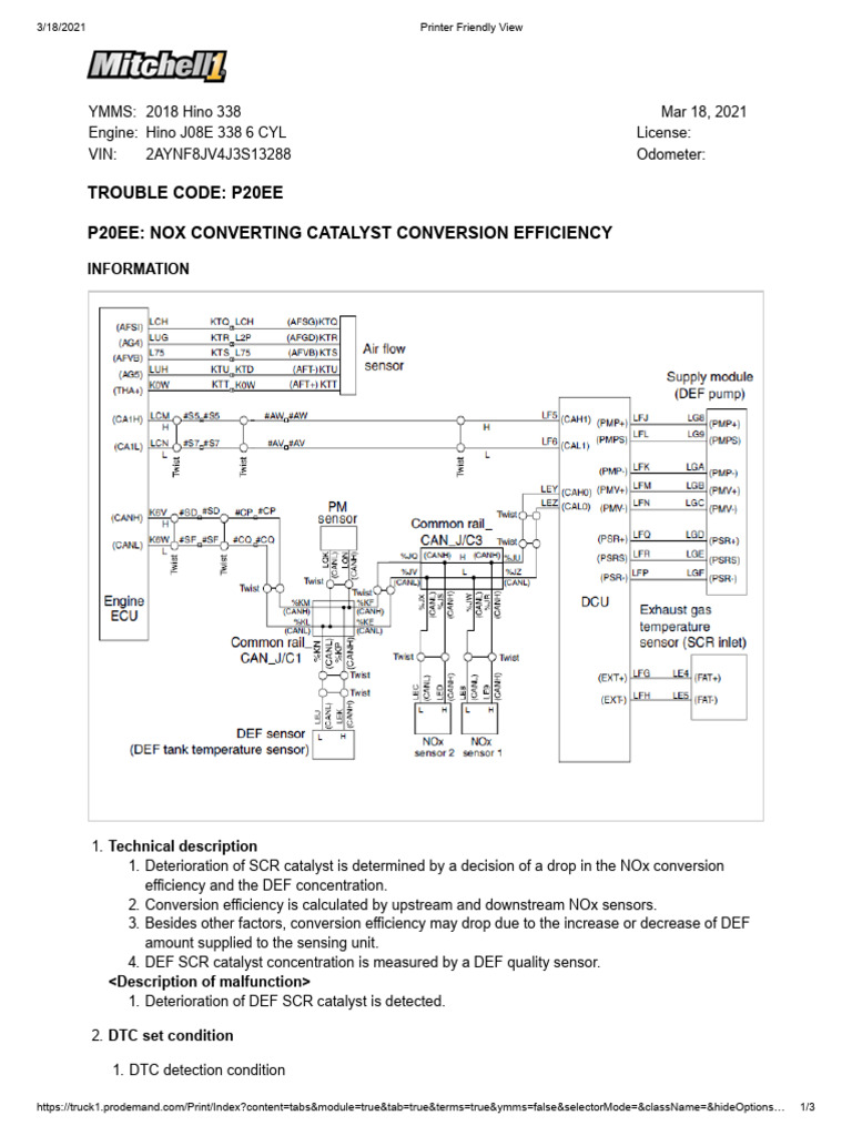 2018 Hino 338 P20EE Info | PDF | N Ox