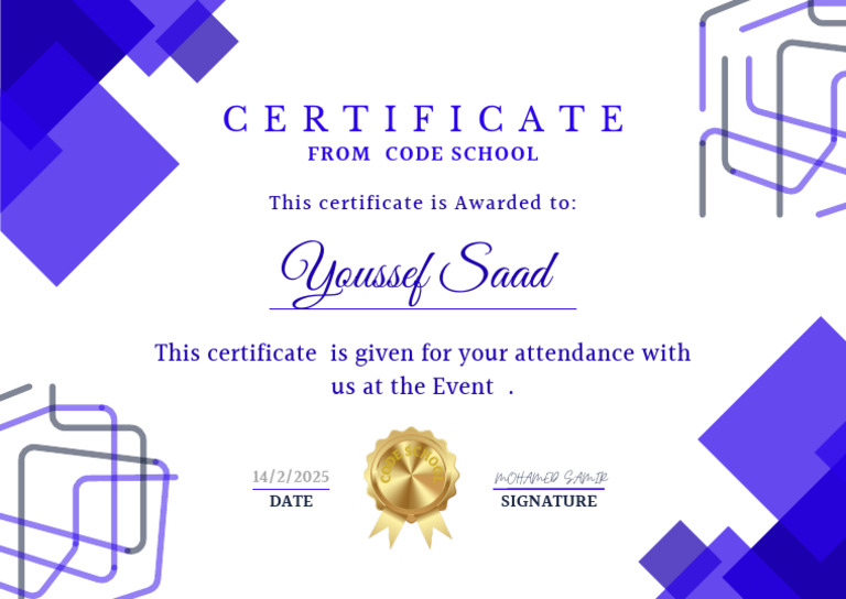 Attendance Certificate from Code School | PDF