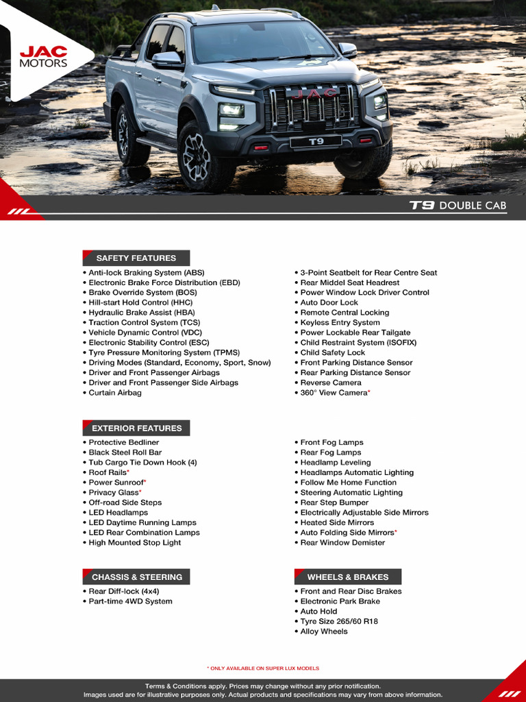 JAC T9 Spec Brochure | PDF