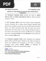 ZRP Statement - Phone Numbers | PDF