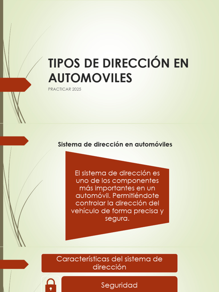 Tipos de Dirección en Automóviles | PDF | Direccion | Engranaje
