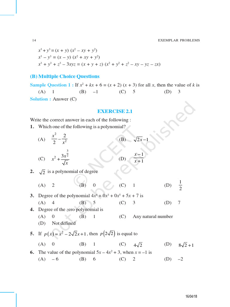 Polynomial Problems and Exercises | PDF | Polynomial | Algorithms