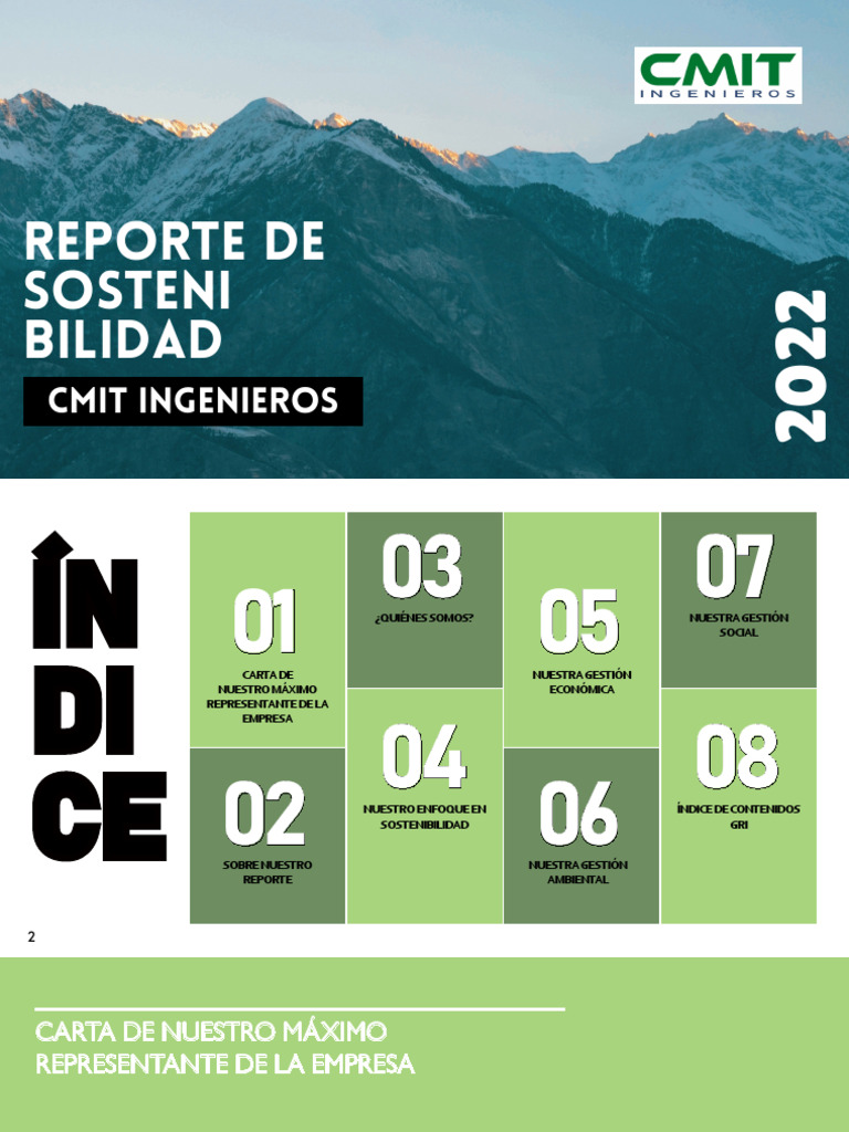Reporte de Sostenibilidad 2022 - Cmit | PDF | Gases de efecto invernadero | Corrupción política