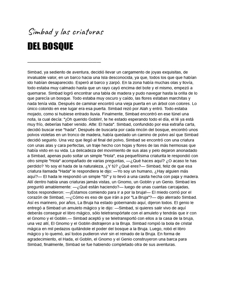 Simbad y el Bosque Encantado | PDF