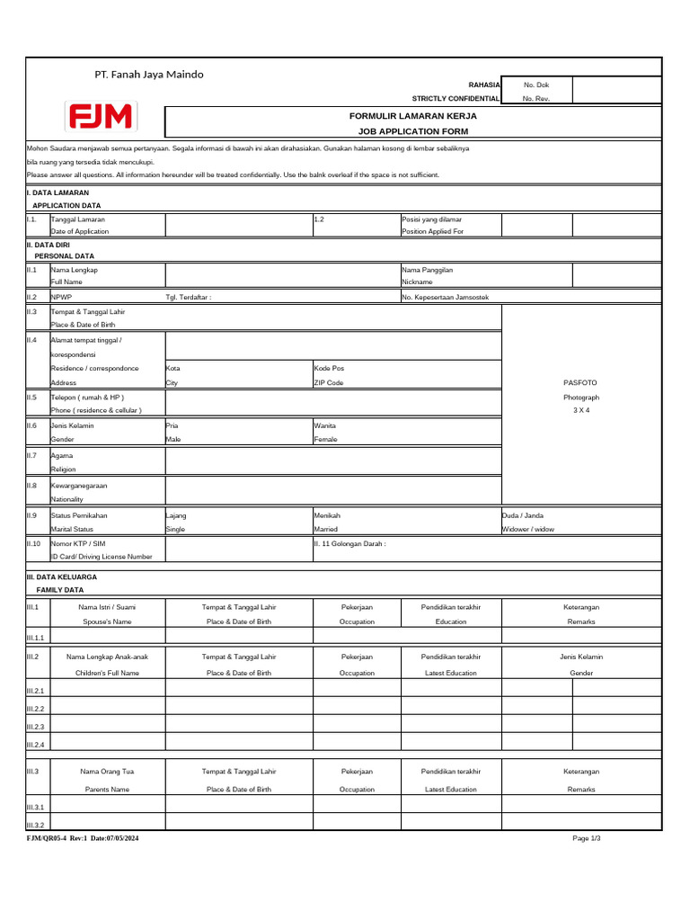 Application Form Interview | PDF