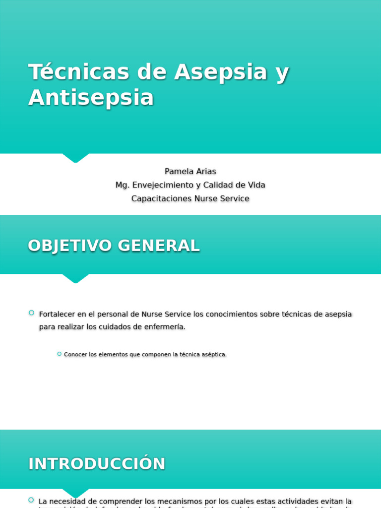 Técnicas de Asepsia y Antisepsia | PDF | Infección | Septicemia